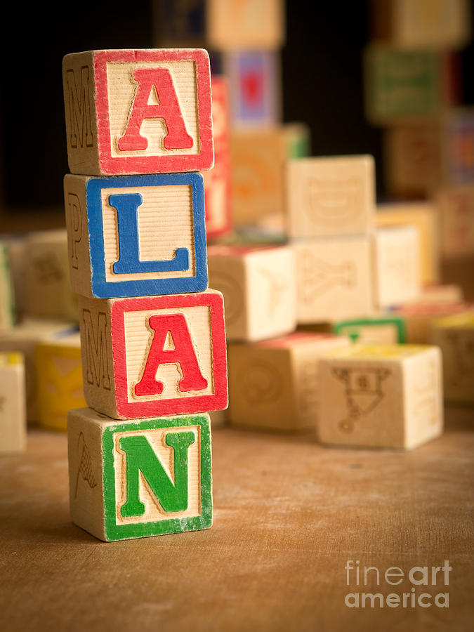 ALAN - Alphabet Blocks Photograph by Edward Fielding - Pixels