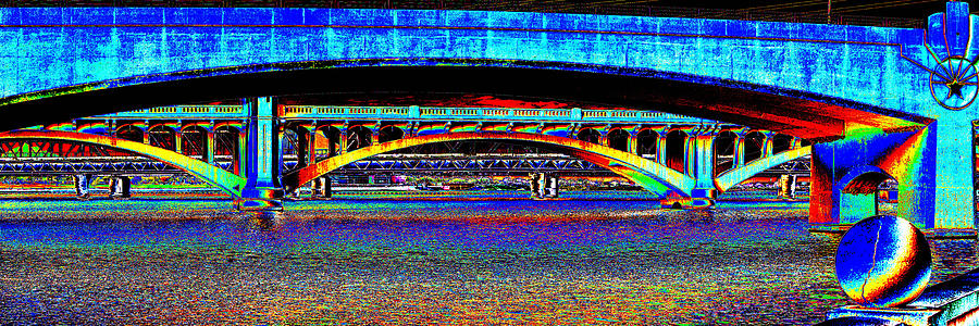 Bridge Panorama Pop Art by Phyllis Denton