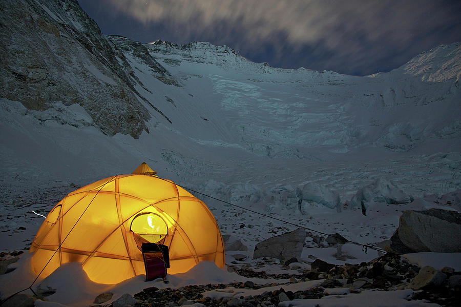 Night Time Over Camp 2 On Everest Photograph by Jonathan Griffith - Pixels