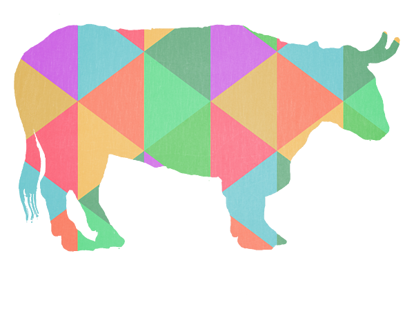 Bull Cow Triangles Sticker by Edward Fielding - Pixels