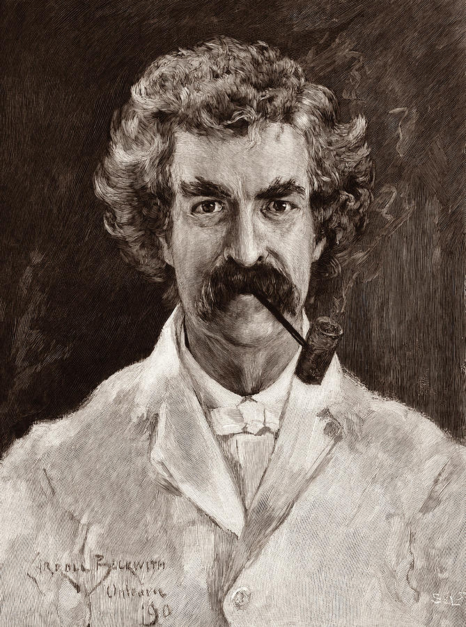 Mark Twain Engraved Portrait by War Is Hell Store