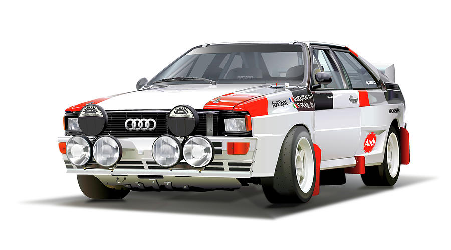 1983 Audi Quattro Illustration Drawing by Alain Jamar - Pixels