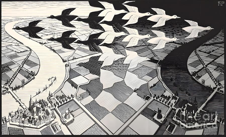 MC Escher art #10 Painting by MC Escher - Pixels