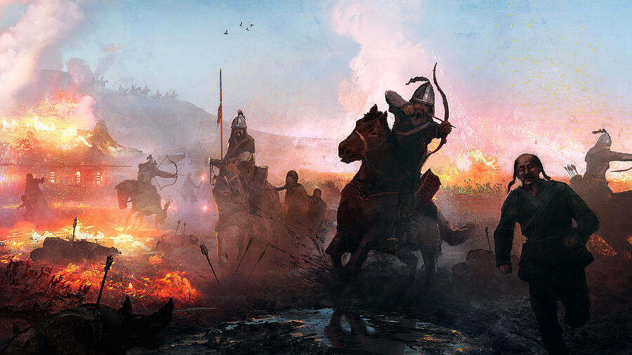 A Mongol Raid on a Jin Settlement by Joseph Feely