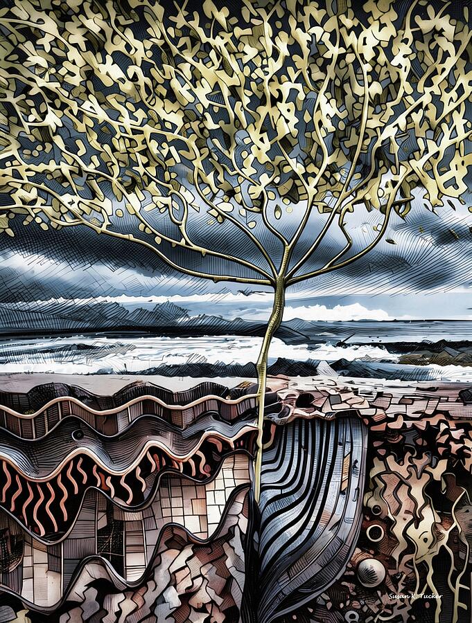 Below the Beach Mixed Media by Susan K Tucker - Pixels