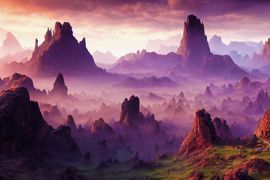 Fantasy Landscape 01 Mountain Range by Matthias Hauser