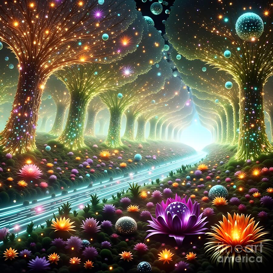 Fiber Optic Light Pathway Digital Art by Rachel Hannah - Pixels