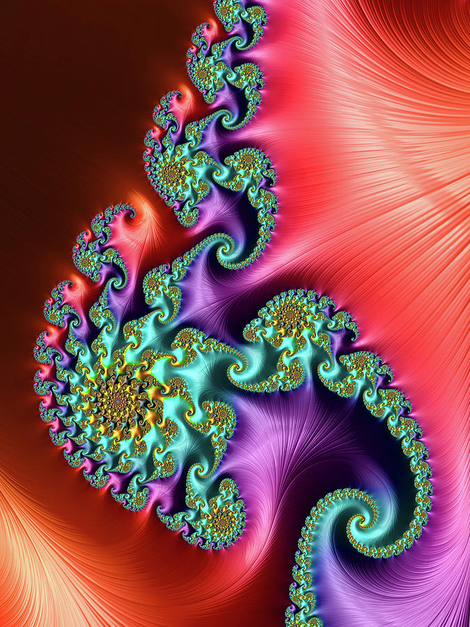 Fractal Octopus Spirals dancing during Sunset by Matthias Hauser