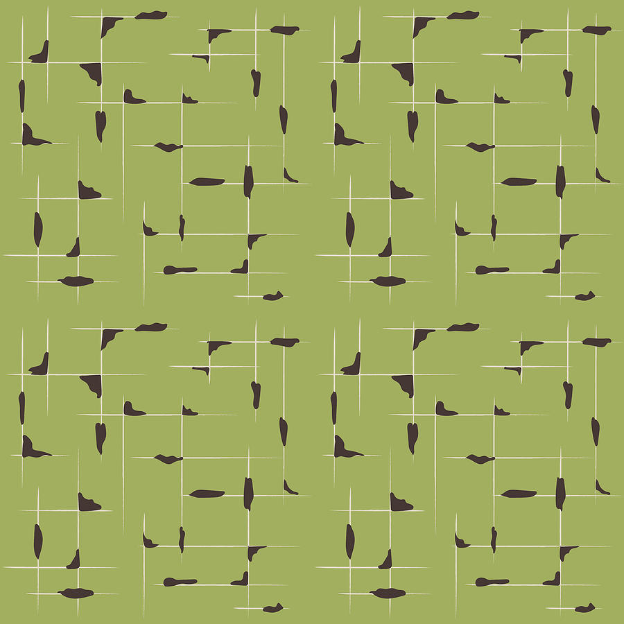 Freehand Line Pattern - Sheen Green Digital Art by Studio Grafiikka ...