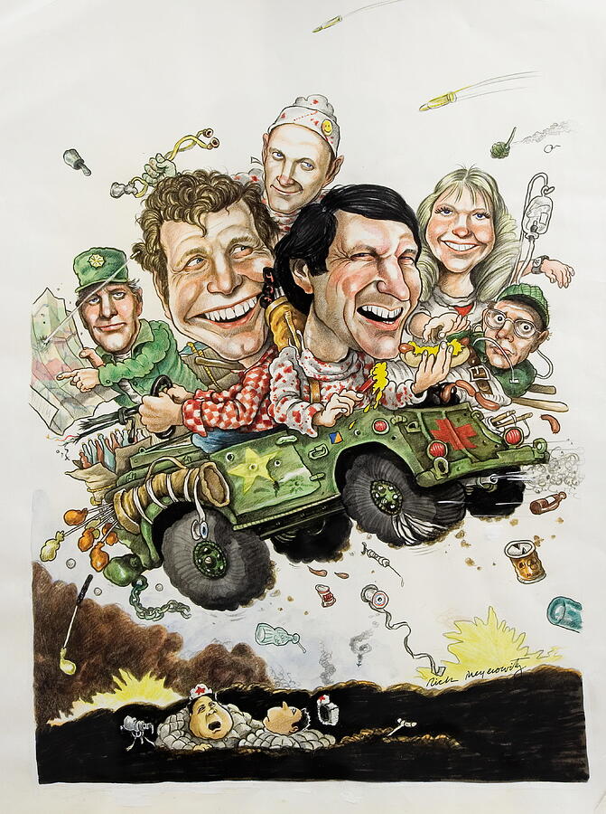 ''Mash'', 1972 - art by Rick Meyerowitz Mixed Media by Retro Movie Art ...