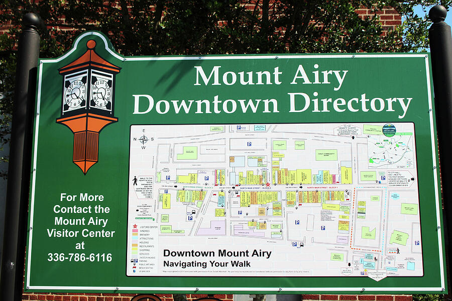 Mount Airy Downtown Map Photograph by Cynthia Guinn - Pixels