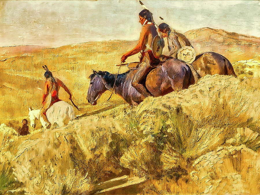 Native Americans Riding Horses Digital Art by Randy Steele - Pixels