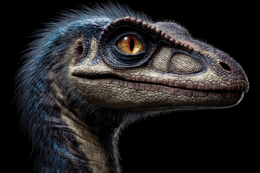 Realistic Dinosaur Portrait by Matthias Hauser