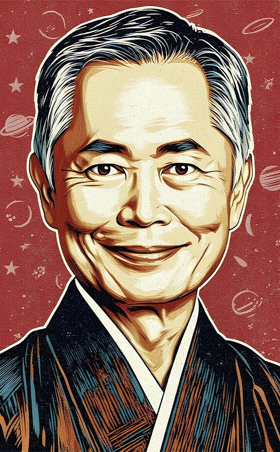 Serene Smile George Takei Painting by John Springfield - Pixels