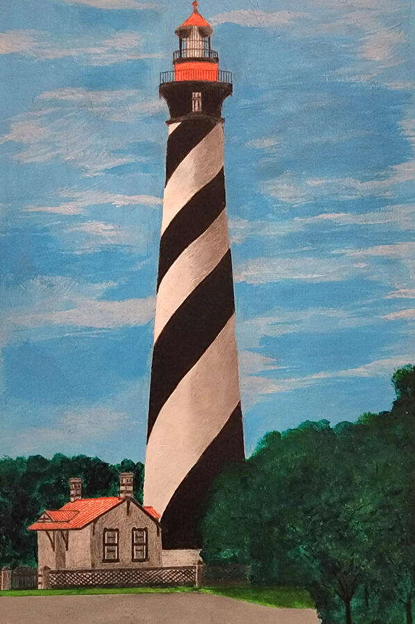St. Augustine lighthouse Mixed Media by Stephen W Keller - Pixels