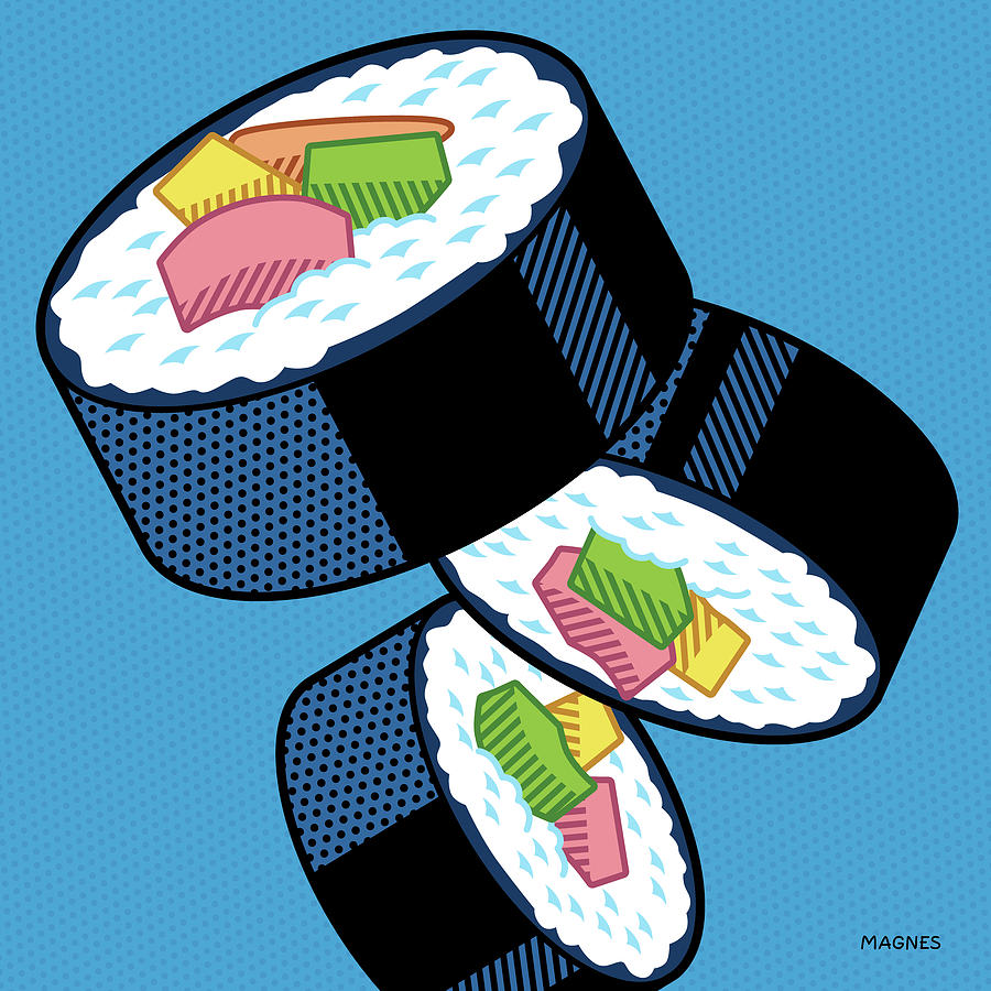 Sushi on Blue by Ron Magnes