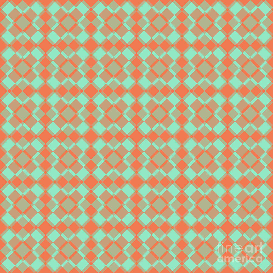 Vibrant Geometric Diamond Pattern Digital Art by Deborah Carpenter - Pixels