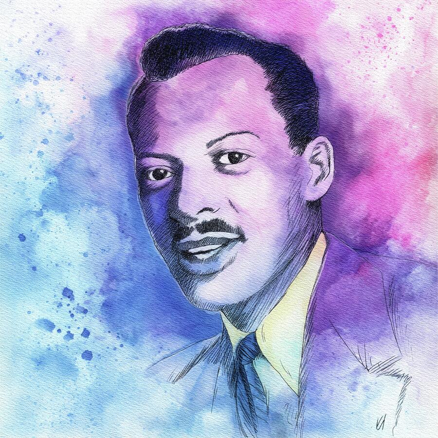 Watercolor Billy Eckstine Painting by John Springfield - Pixels